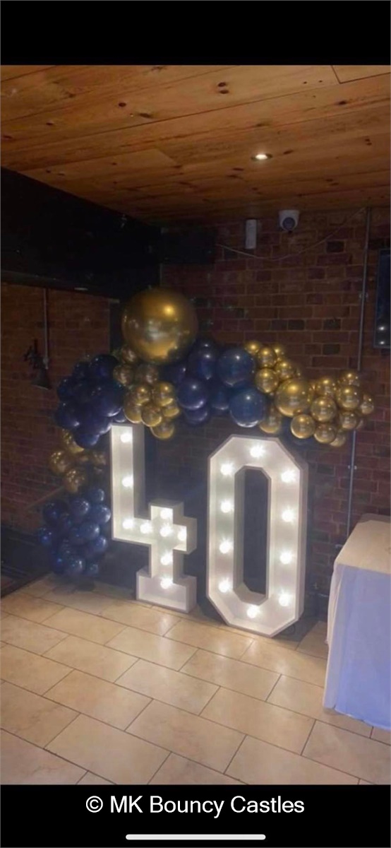 Double LED Number & Balloon Arch Hire Milton Keynes & Northampton