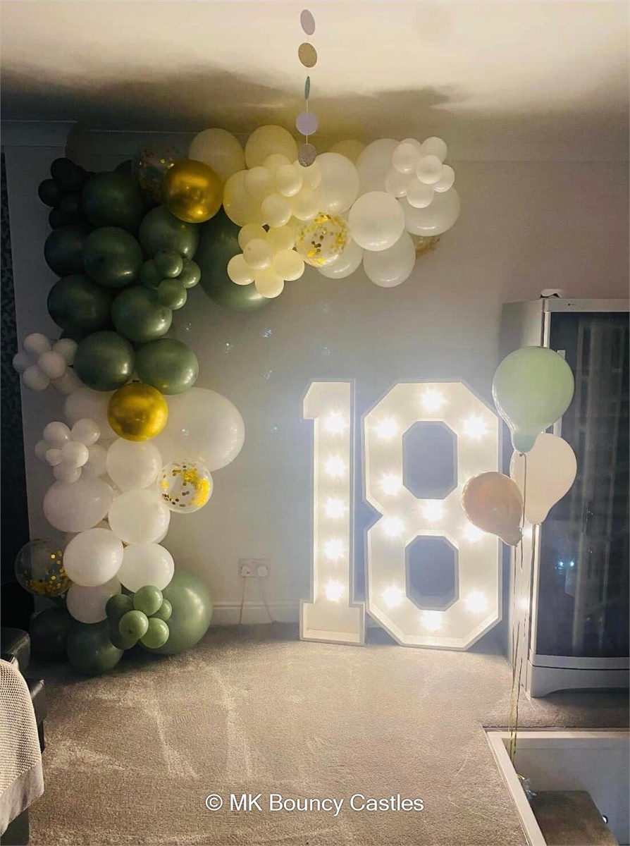 Double LED Number & Balloon Arch Hire Milton Keynes & Northampton